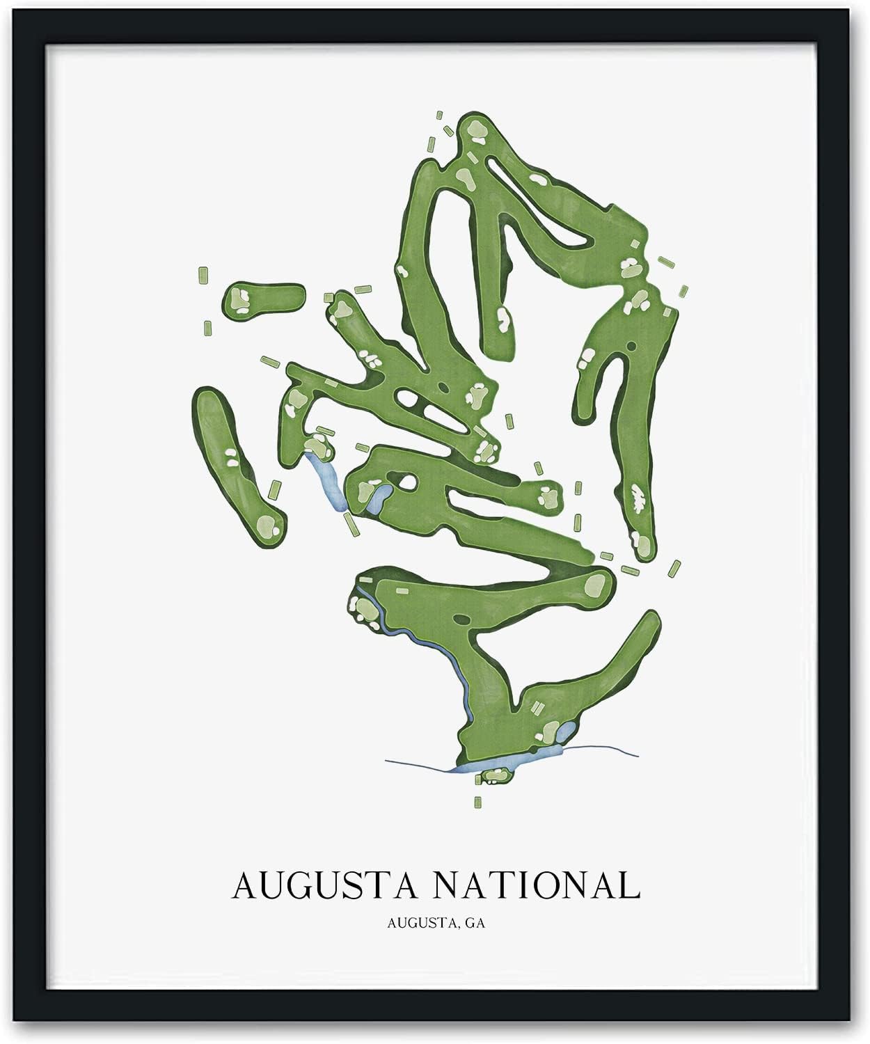 Amazon.com: 19THHOLESPORTS - Framed Golf Course Map - Wall Art, Golf ...