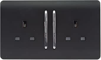 Trendi Spare FACEPLATE for 2 Gang 13 Amp Switched Plug Socket Matt ...