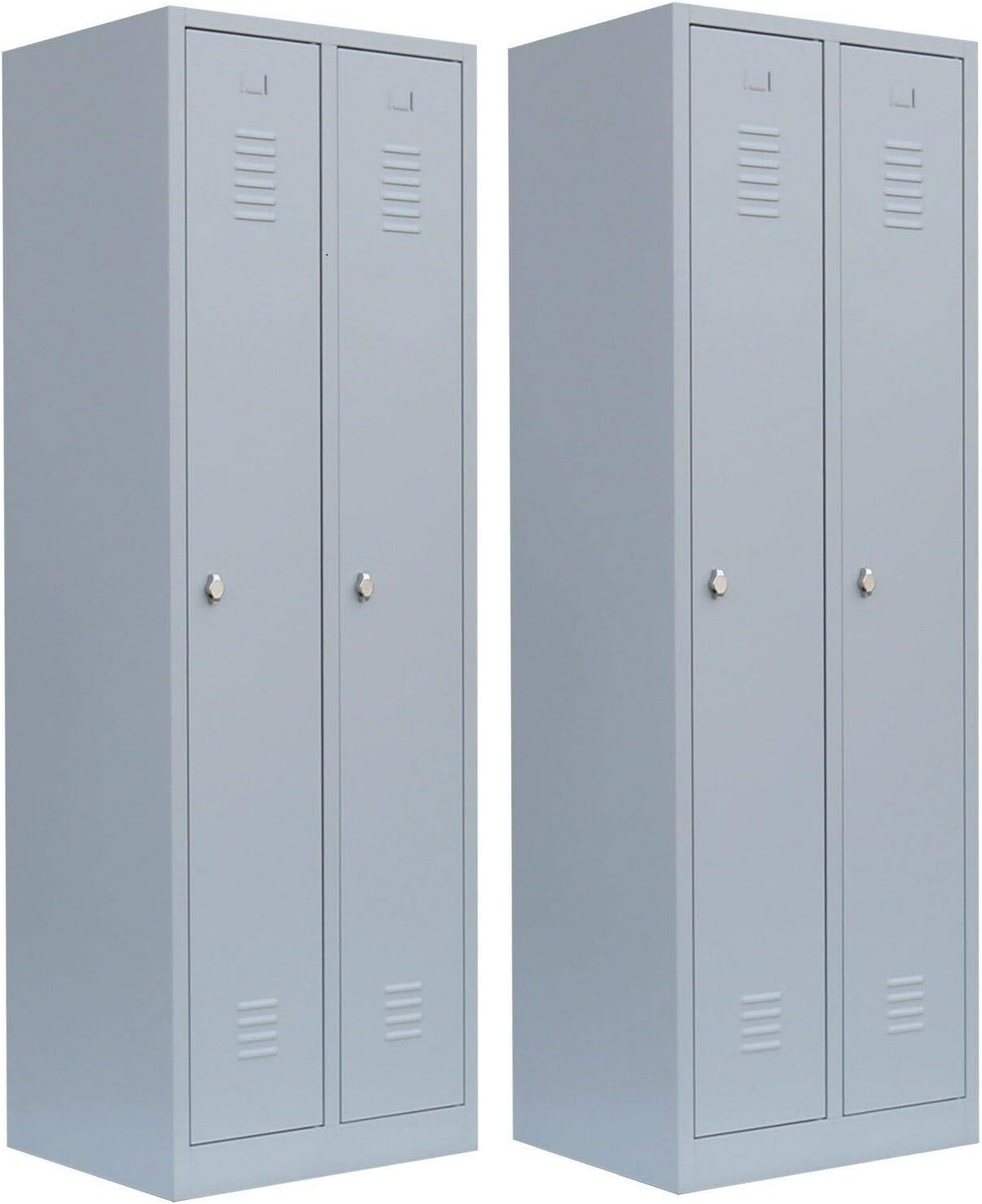 Lüllmann 2er Spind Stahl-Spindschrank Kleiderspind grau für 2 Personen ...