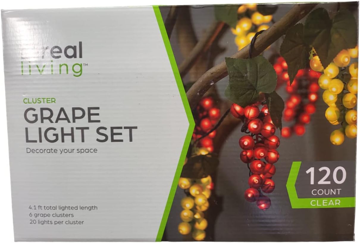 Amazon.com: Real Living Deluxe Grape Cluster String Light Set, Tuscan ...