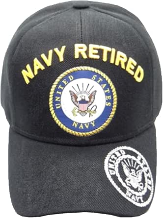 Navy Retired (Emblem) (Emblem on Bill) Baseball Cap Black at Amazon Men ...