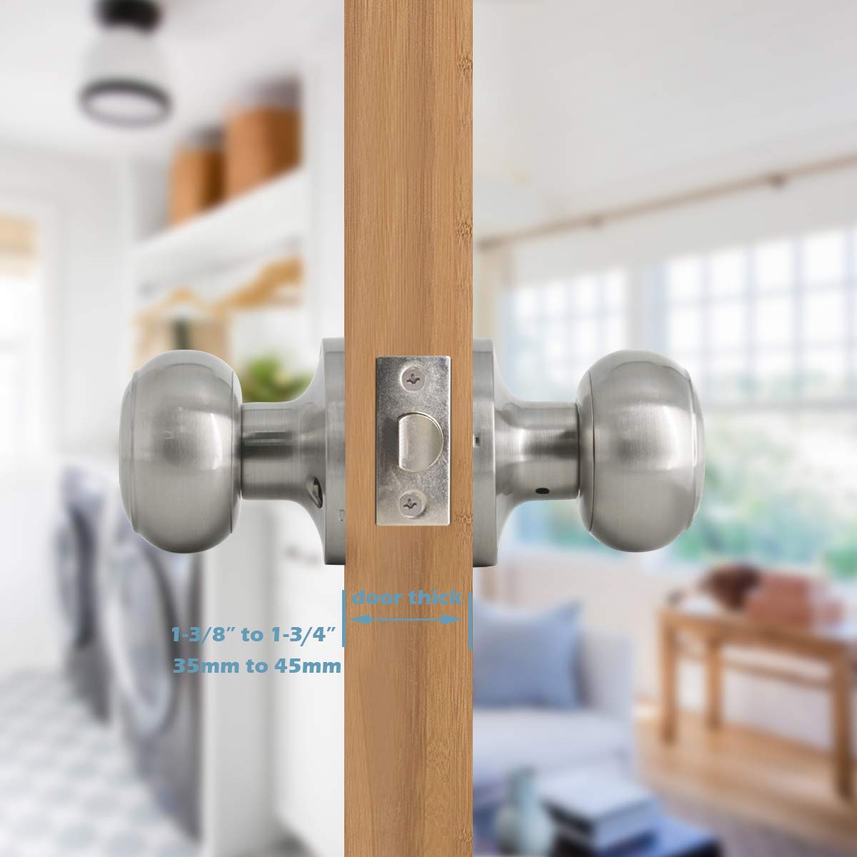Snapklik.com : Stainless Steel Passage Door Lock Satin Nickle Interior ...