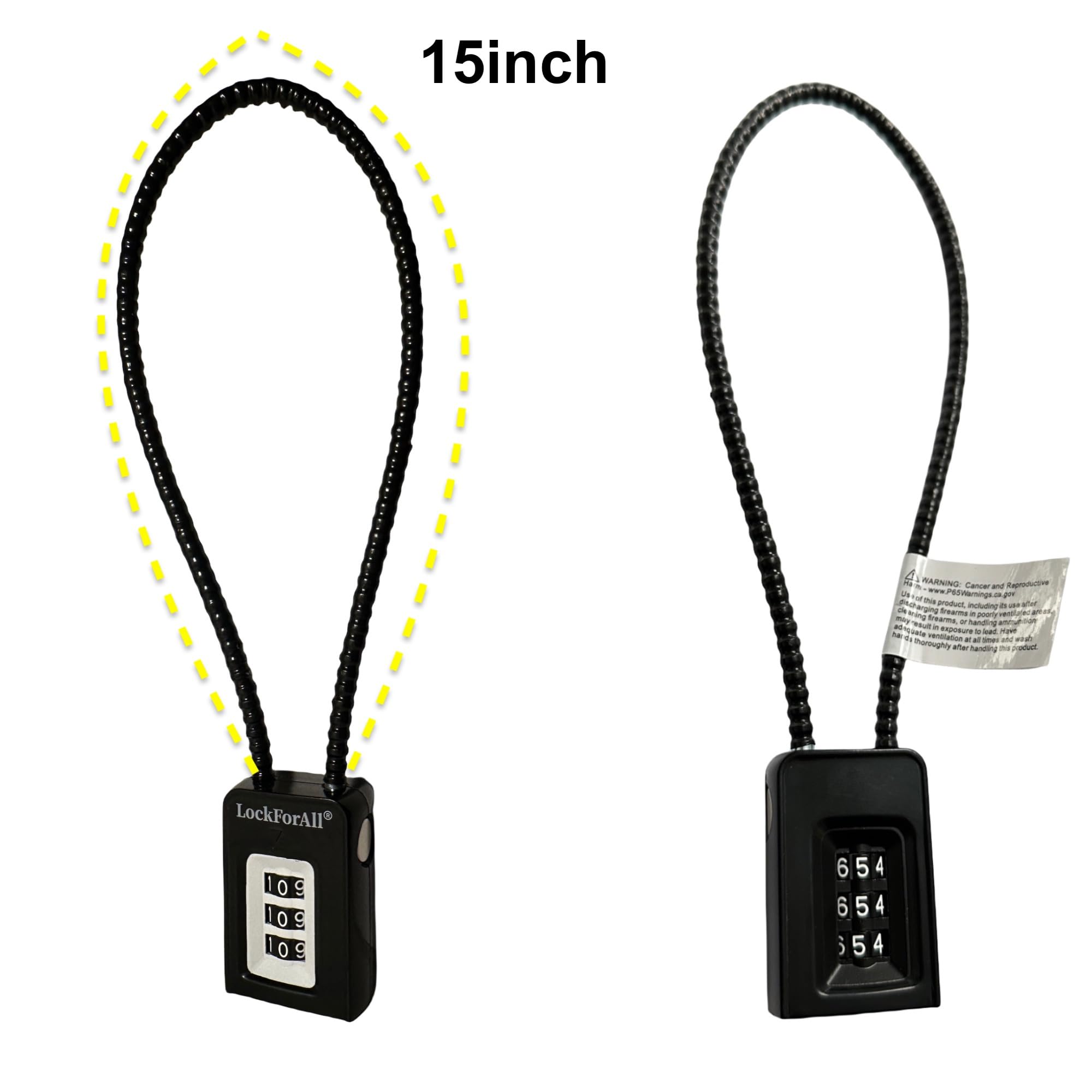 Snapklik.com : Lockforall 15 Inch Cable Gun Lock Combination, For ...