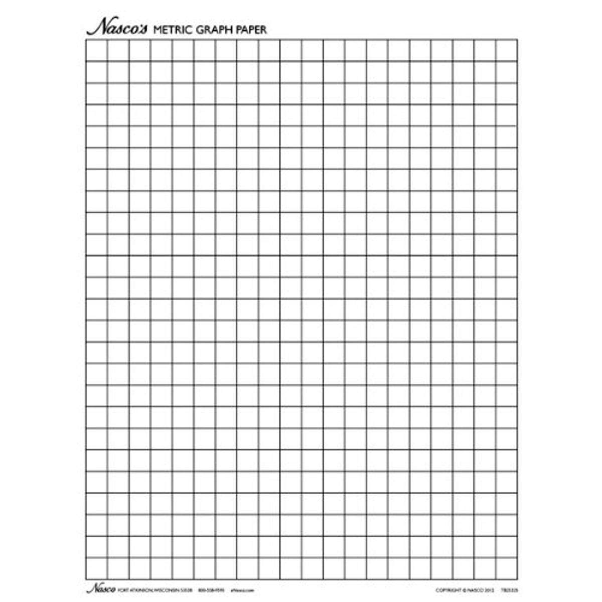 Nasco TB25325T Graph Paper 1cm Squares 11 X 8 1 2 100 Sheets Grades