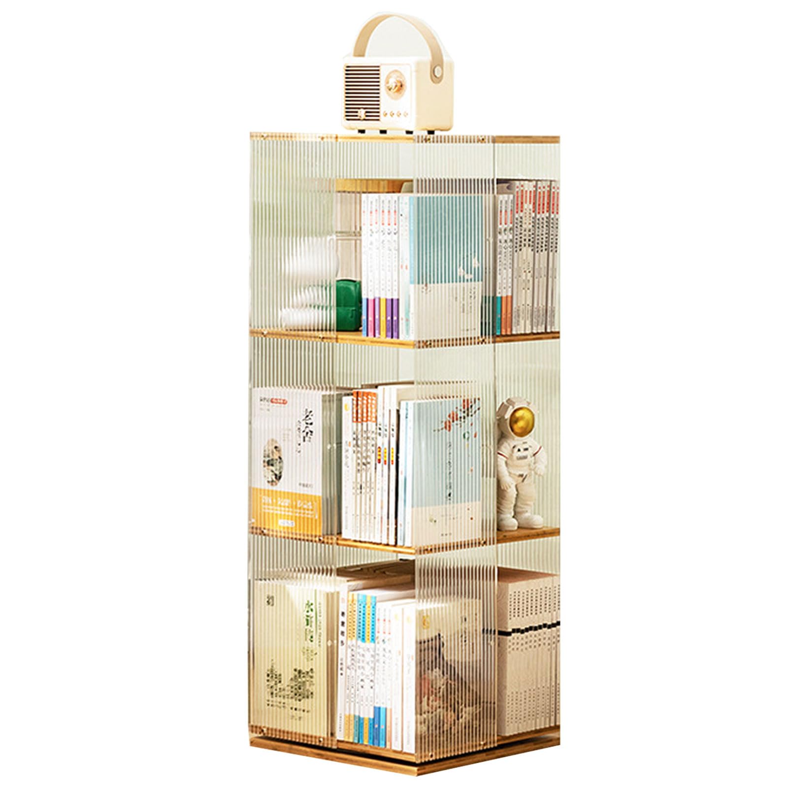 Amazon.com: Huazzzyi 3 Tier Acrylic Rotating Bookshelf, 37IN Rotating ...