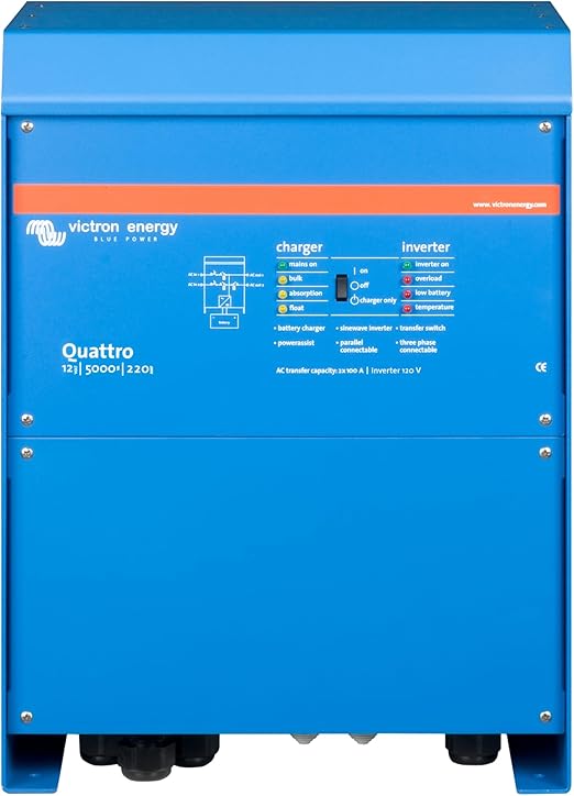 Amazon.com: Victron Energy Quattro 5000VA 12-Volt Pure Sine Wave ...