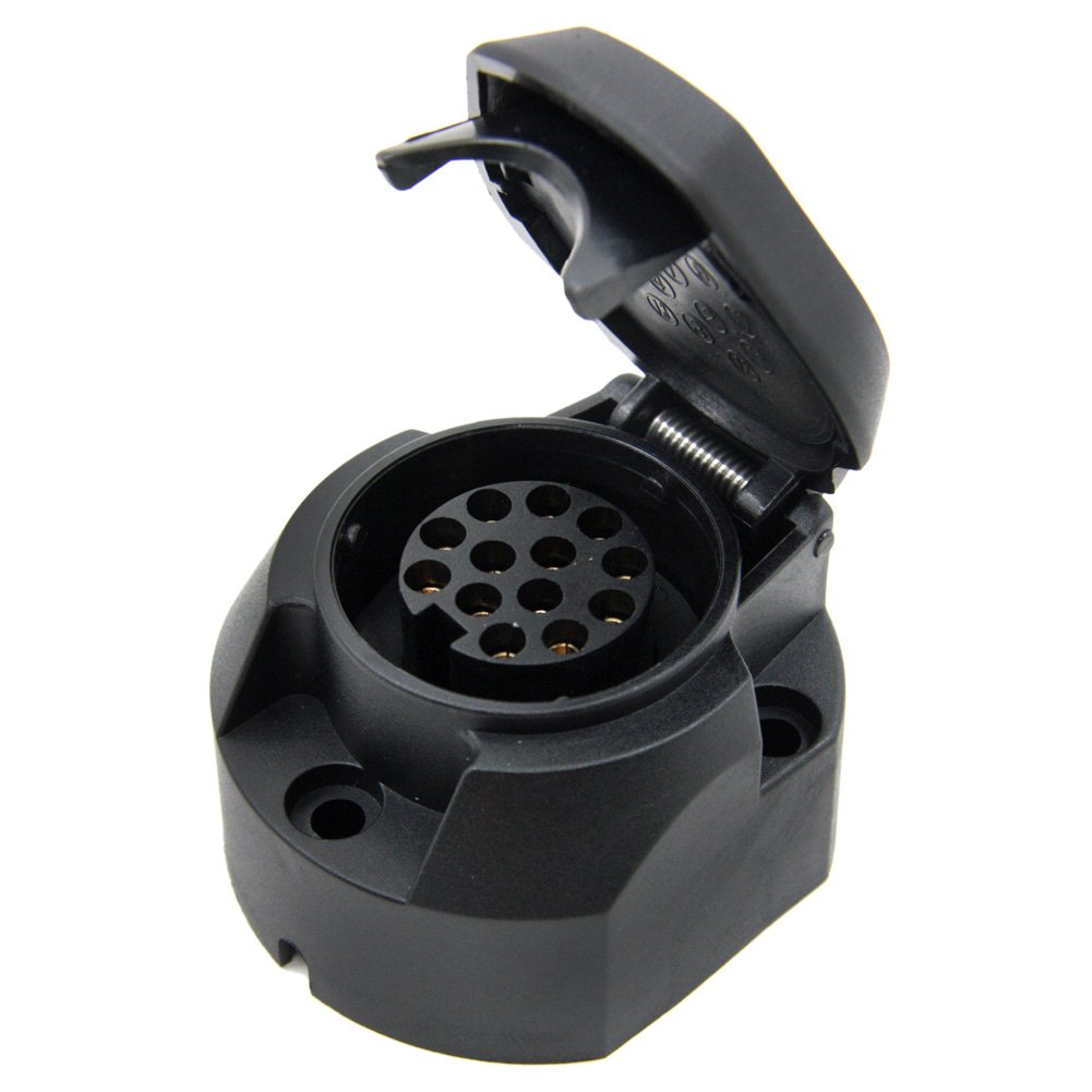 SmartSpec 13 Pin Trailer Socket with Rubber Gasket Cover Seal Black ...