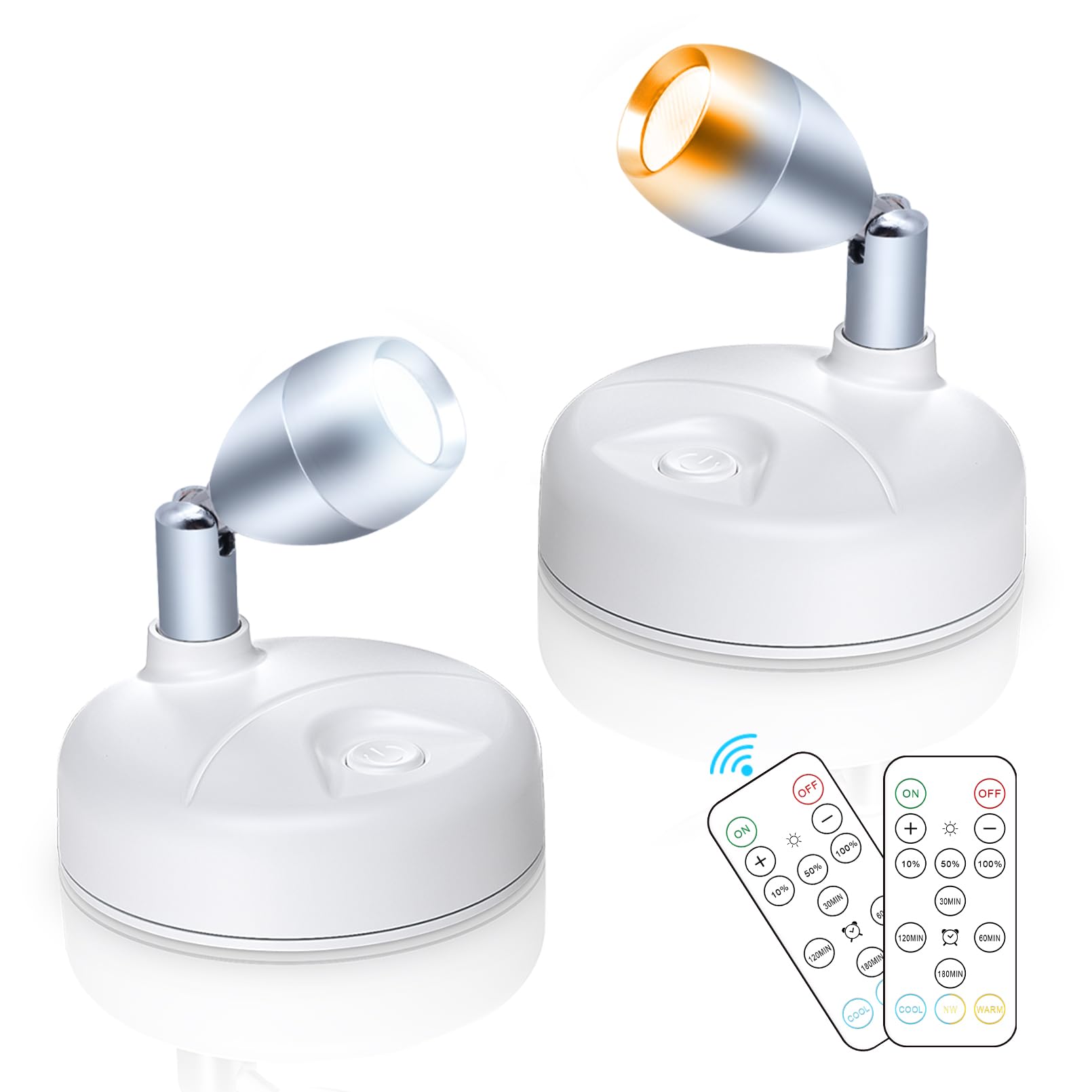 HFCDL Battery Operated Spotlight Indoor with Remote Warm/Neutral/Cool ...