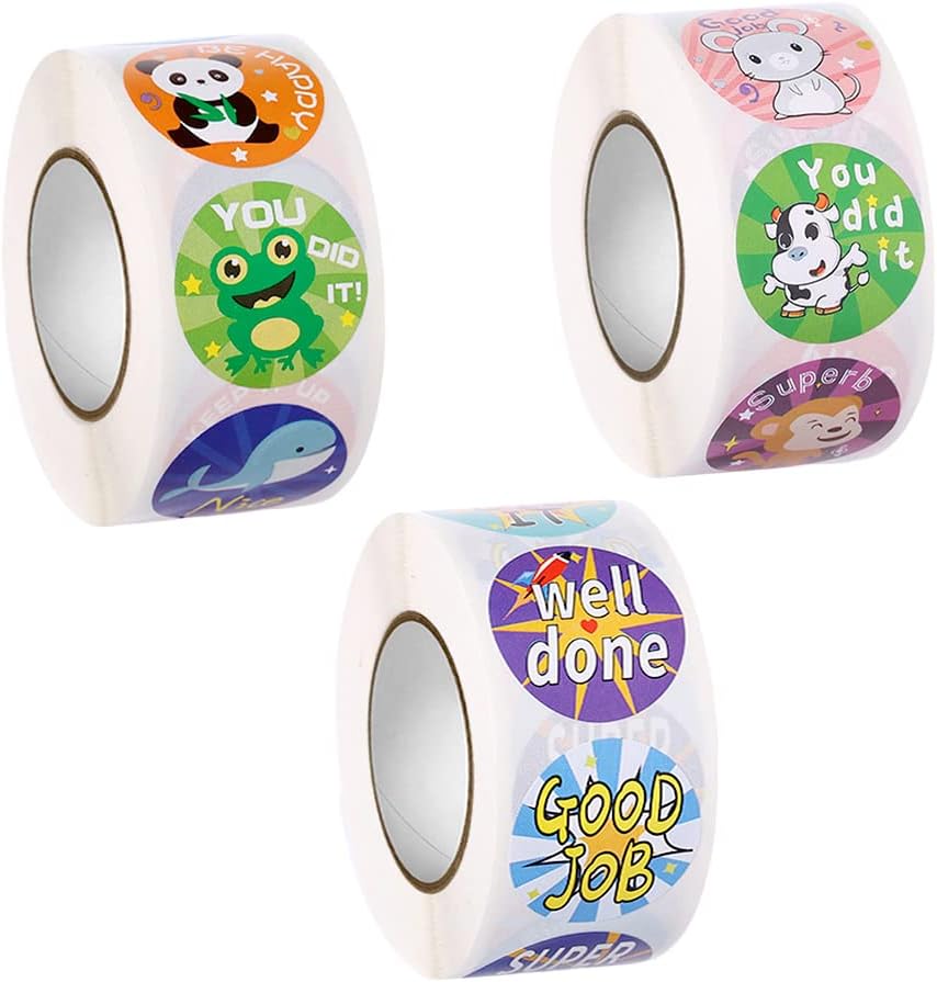 Kid Stickers 1500Pcs Animal Stickers for Kids, Reward Sticker Rolls ...