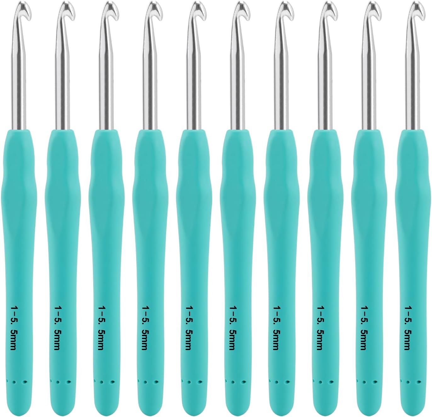 Amazon.com: Vodiye 10PCS Crochet Hooks, Professional Extra Long 5.5mm ...