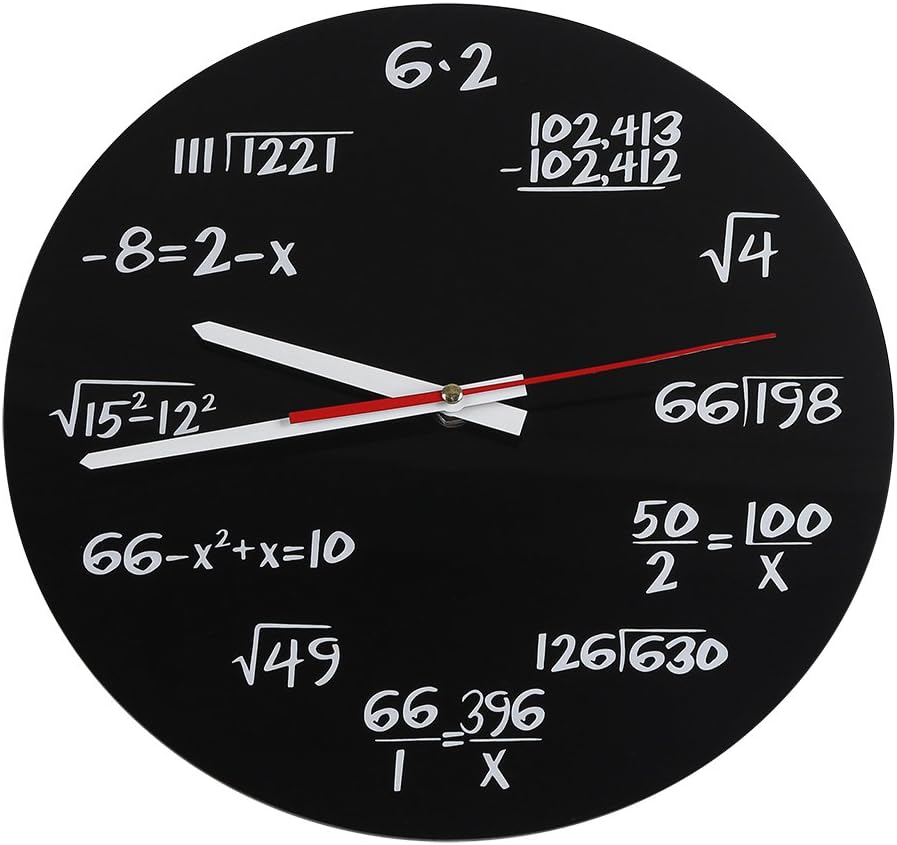 Cafopgrill Creative Math Wall Clock Acrylic Funny Mathematical Formulas ...