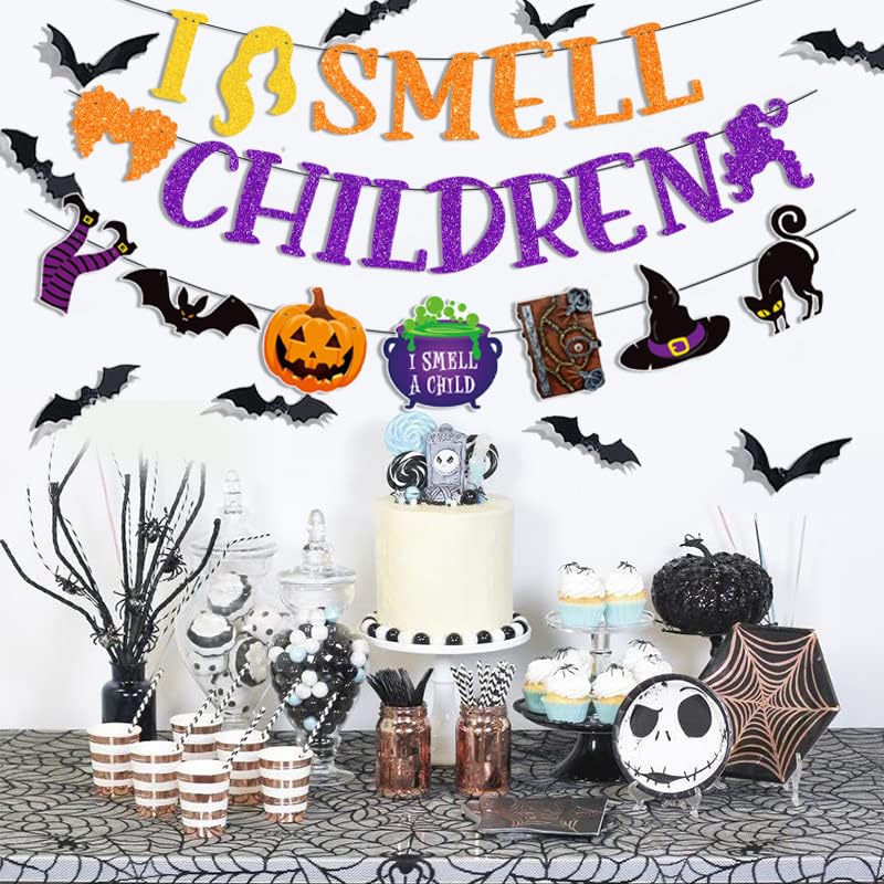 Snapklik.com : Hocus Pocus Decorations I Smell Children Glitter Banner ...