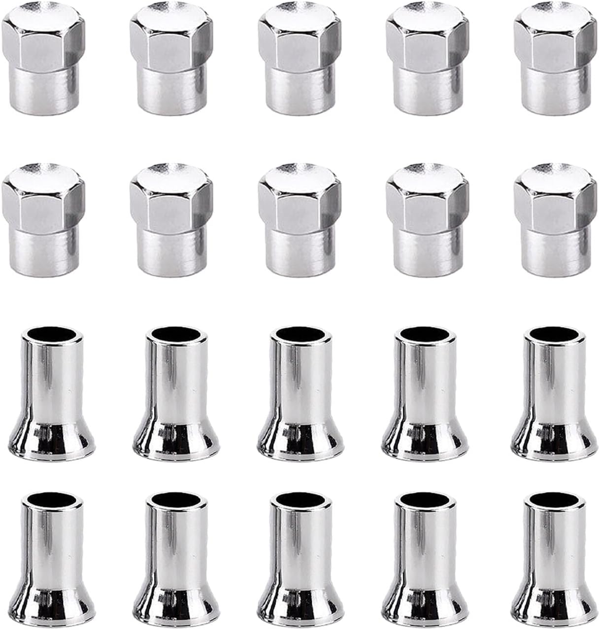 Amazon.com: Tobenbone 5Set TR413AC Tire Valve Caps, TPMS Chrome Plated ...