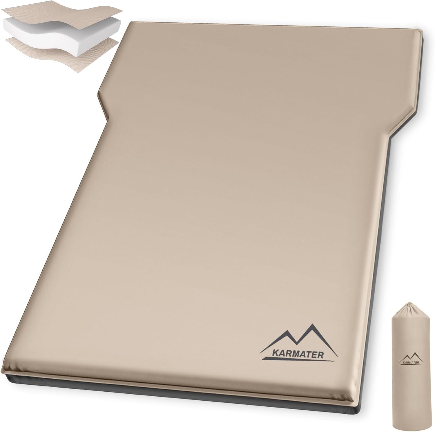 M KARMATER Self-inflating 2 Person Memory Foam Sleeping Mat, 2 Inch ...