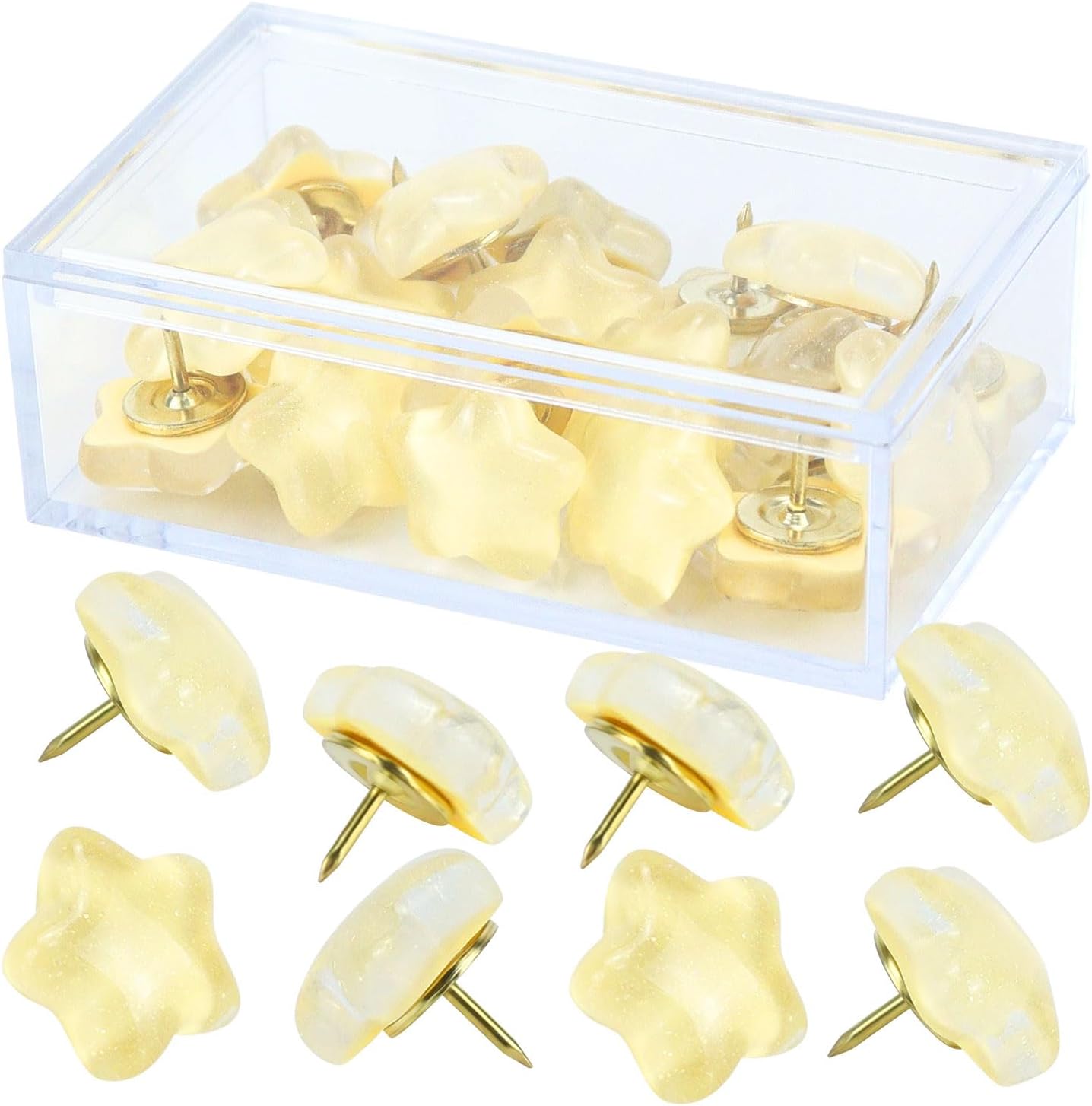 Amazon.com: 20pcs Decorative Push Pins, Star Glitter Thumb Tacks for ...