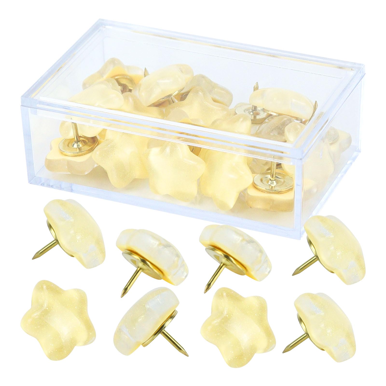 Amazon.com: 20pcs Decorative Push Pins, Star Glitter Thumb Tacks for ...