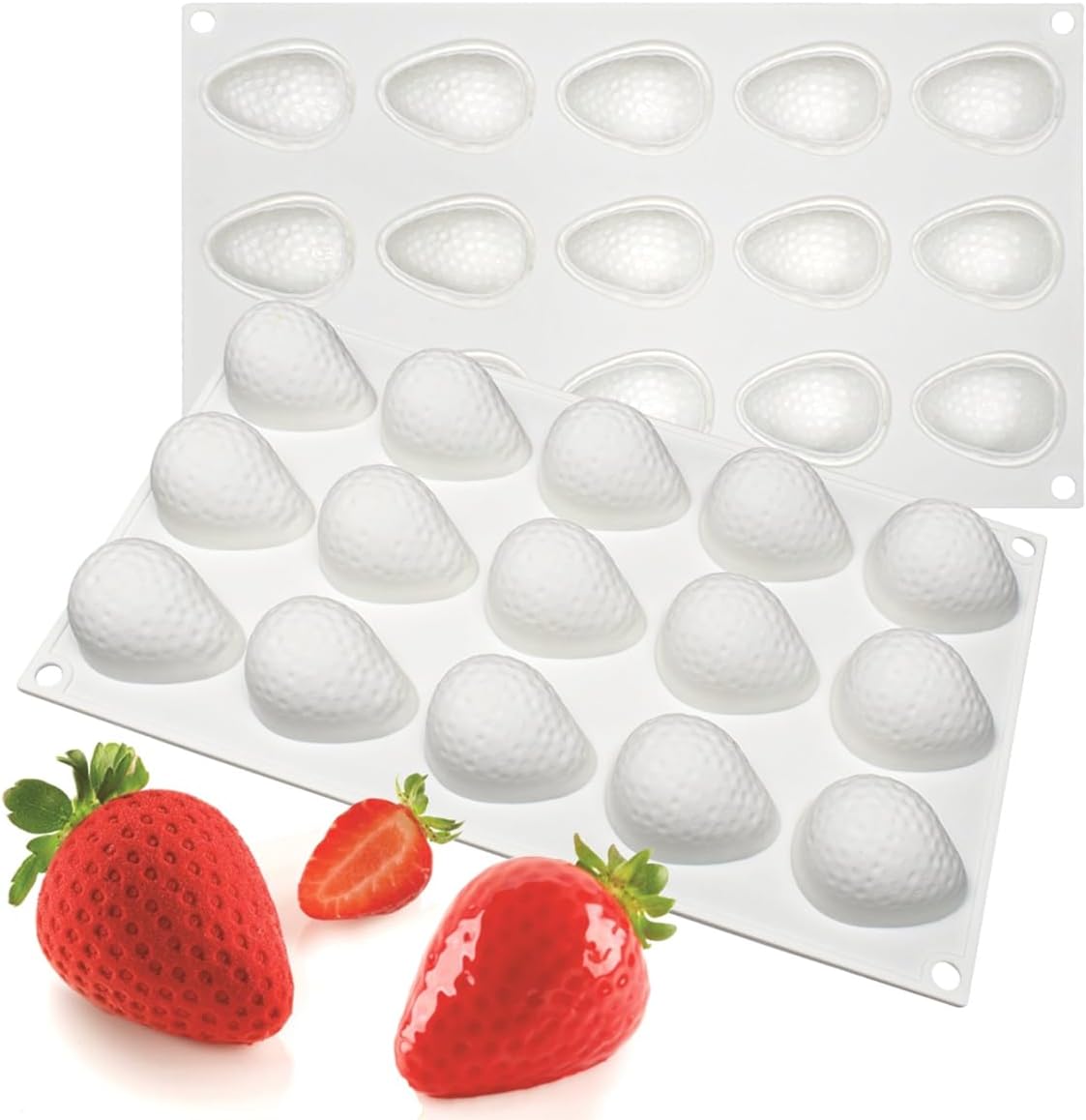 Amazon.com: 2 Pieces Strawberry Baking Mold Silicone 3D Cupcake ...