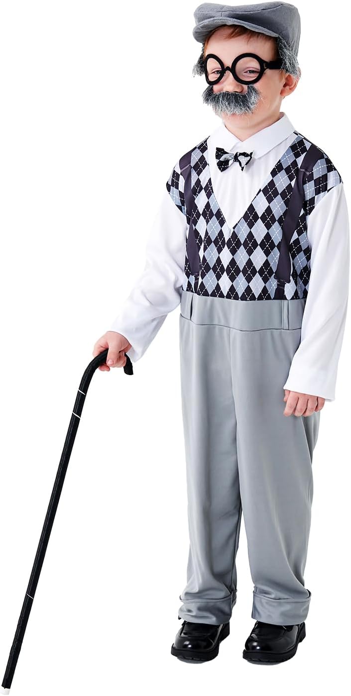 Seasons 100 Days of School Costume for Kids, Old Man Costume Boys ...
