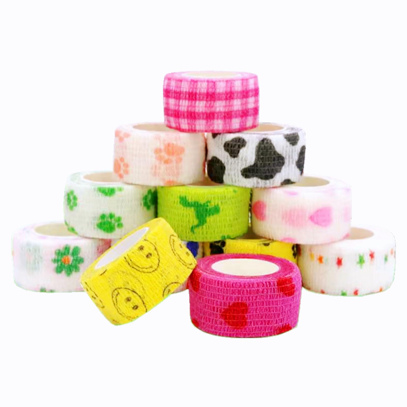 Amazon.com: 12 Rolls Self Adhesive Bandage Wrap Tape Self Adherent Vet ...