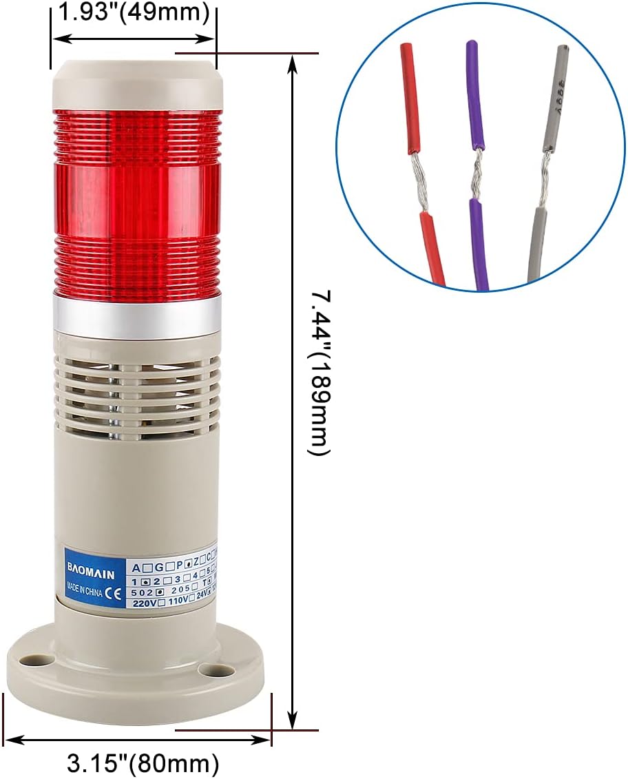 Baomain Alarm Warning Light 220V AC Industrial Philippines | Ubuy