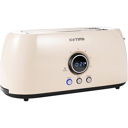 Amazon.com: KOTIAN Toaster 4 Slice, Retro Long Slot Toasters with ...