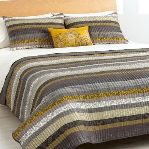 Amazon.com: Keeco E8A001B27MUL Nikko Handcrafted Quilt, Full/Queen ...