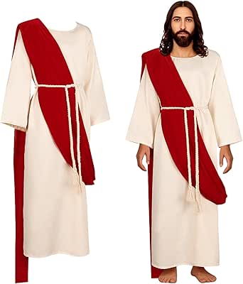 Amazon.com: QMROCHE Adult Biblical Jesus Robe Christ Costume Halloween ...