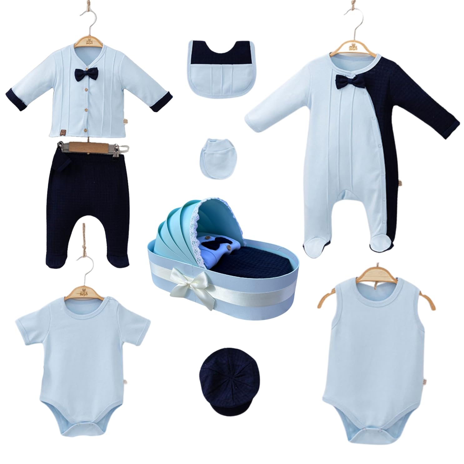 Amazon.com : Honey Bunny Baby Gift Set New Born, 8-piece with Cradle ...