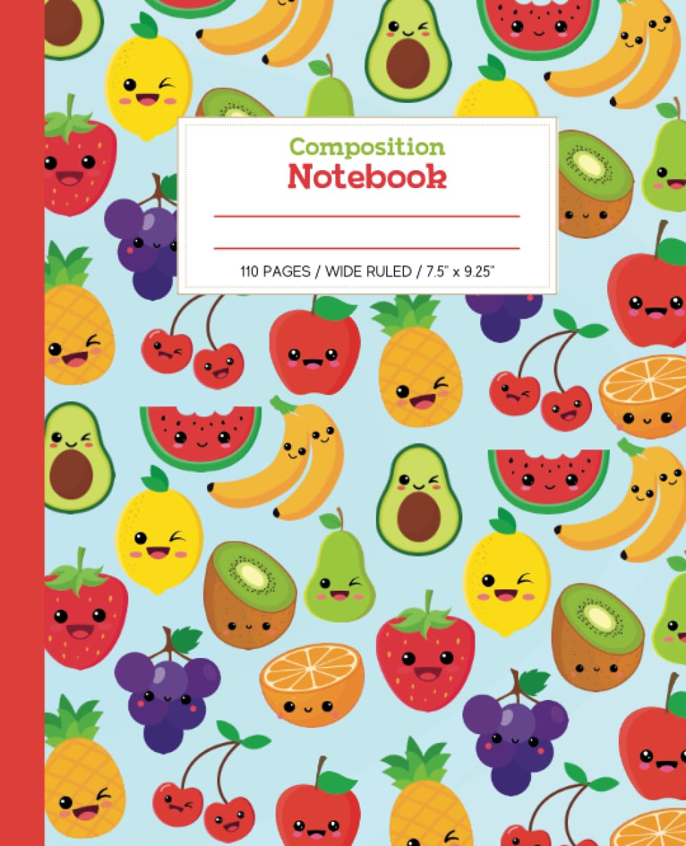 Amazon.com: Composition Notebook Wide Ruled: Cute Kawaii Fruits ...