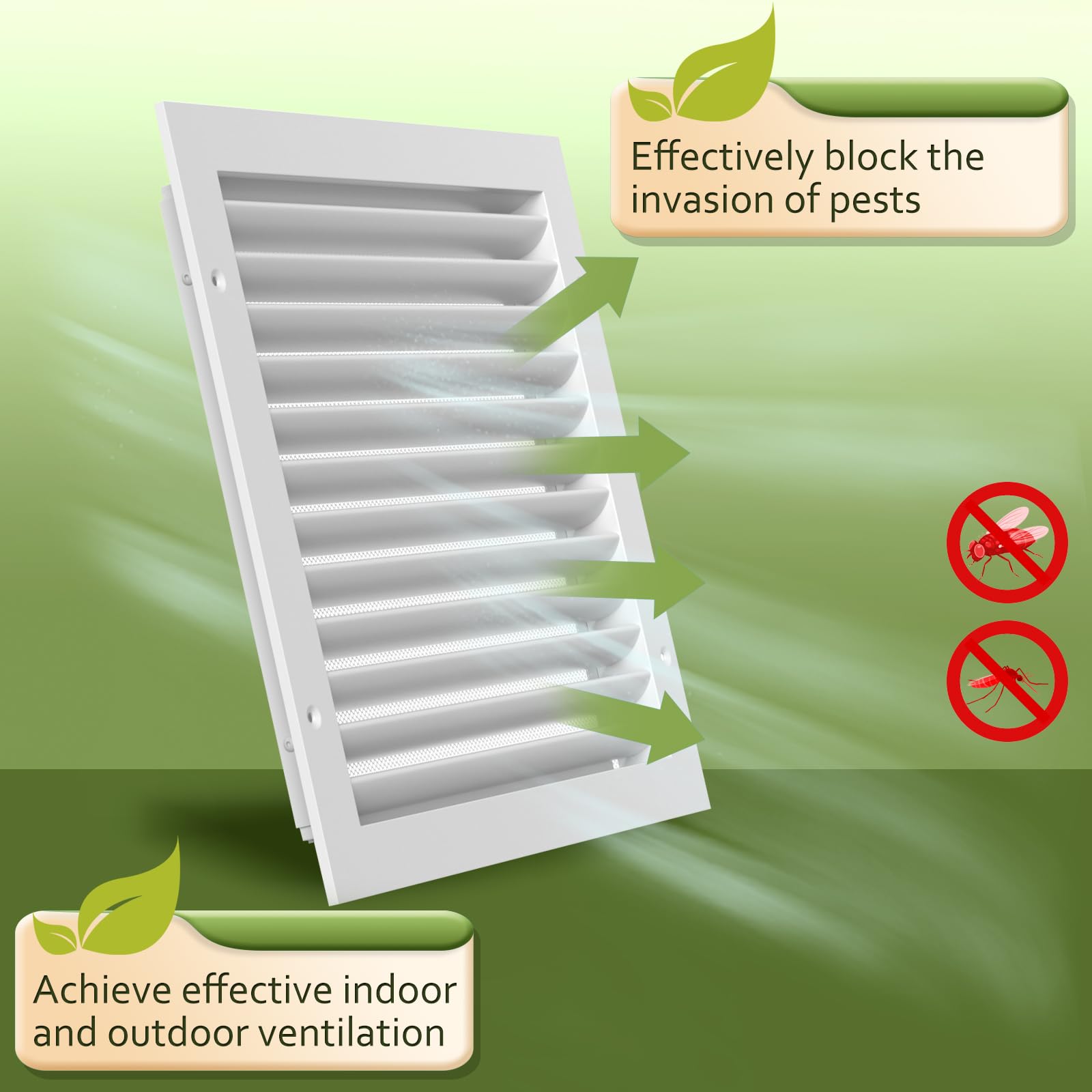 Snapklik.com : Elecoman 2pcs 12" X 18" Aluminum Gable Vent,Metal Attic ...