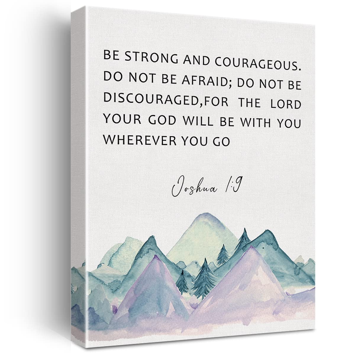 Joshua 1:9 Be Strong and Courageous Bible Verse Quote Canvas Wall Art ...
