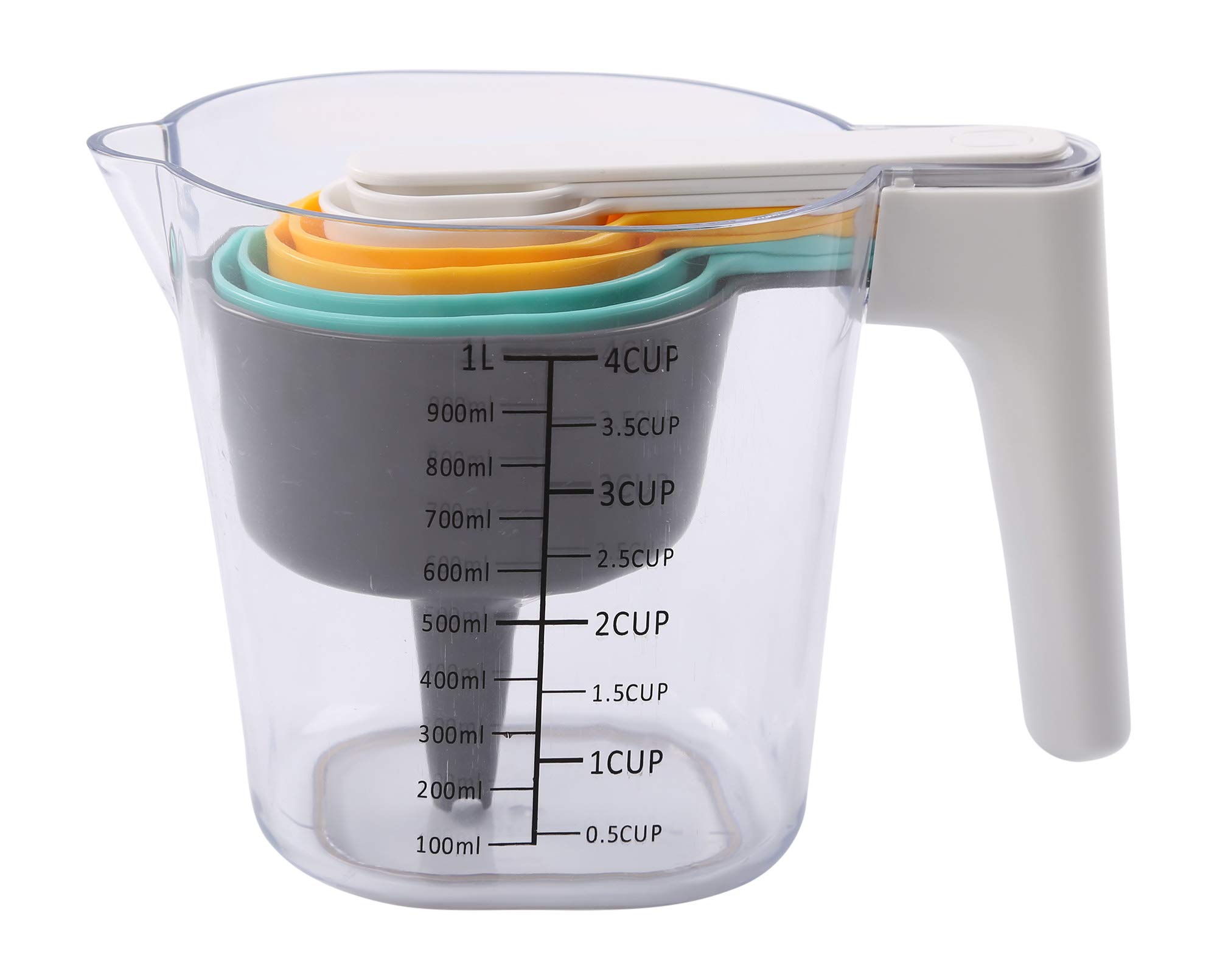 Measuring Cup Set - 9 Pieces - Nested Design - Multiple Components ...