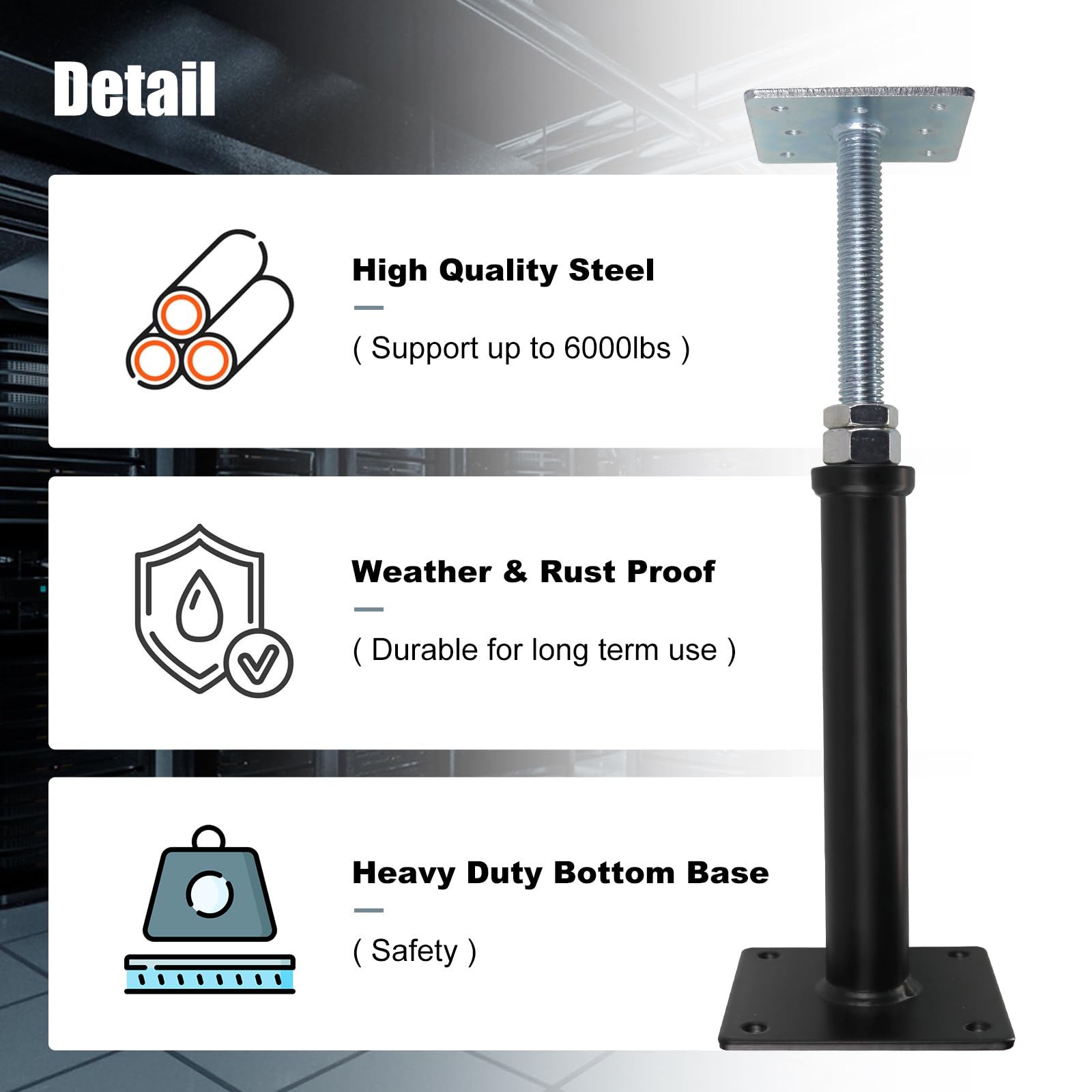 Snapklik.com : 4-Pack Adjustable House Floor Jacks, 9.5-13.5 Inch Mini ...