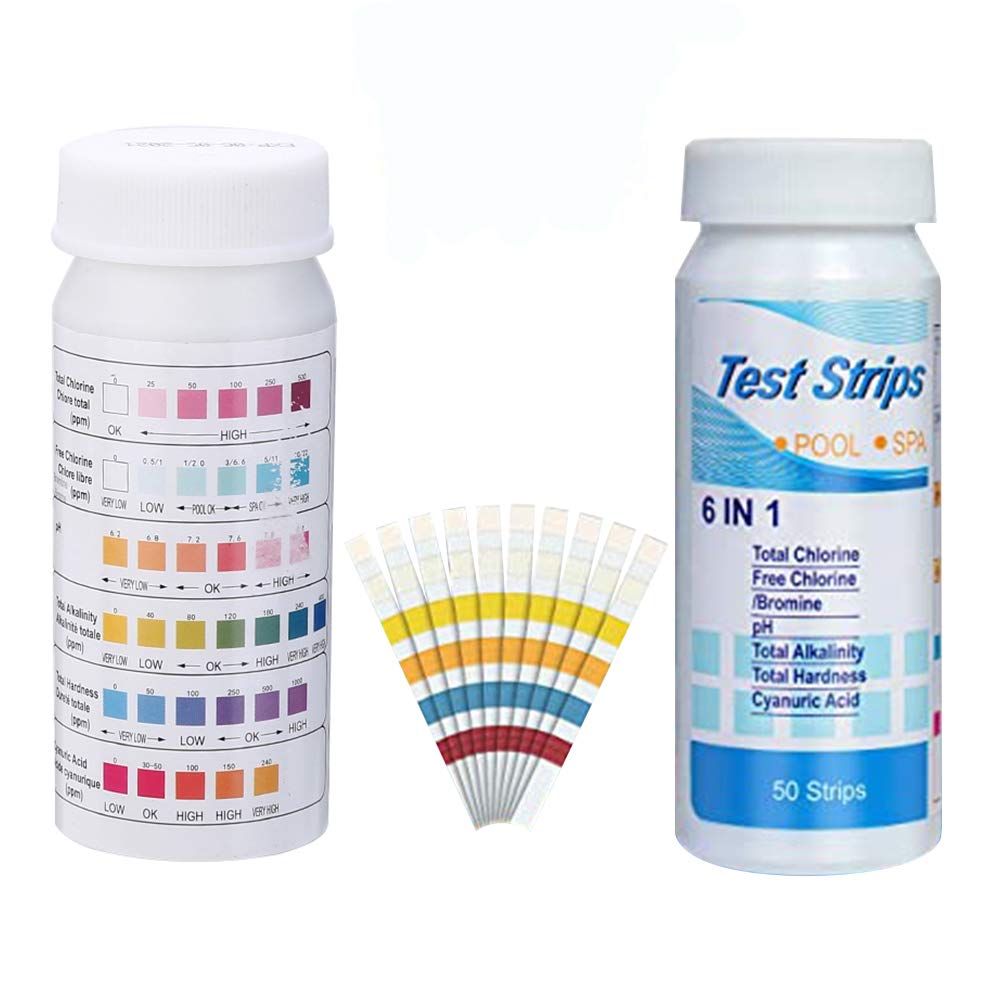 Buy Pool and Spa Test Strips for Hot Tub: 6-Ways Swimming Pool Test Kit ...