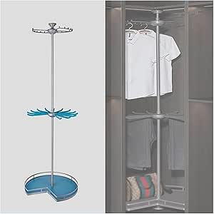 Amazon.com: Wardrobe Corner Rotating Hanger,360° Rotating Circular ...