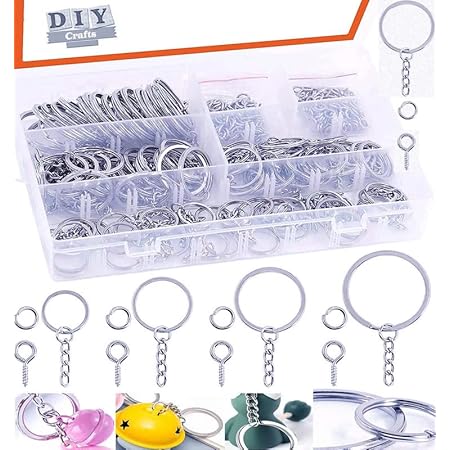 KST Metal Split Keychain Ring with Connector Parts -60 Key Chains 25mm ...