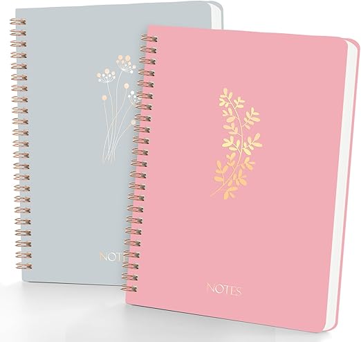 Amazon.com : A5 Spiral Notebook College Ruled with Pockets, 6x8 ...