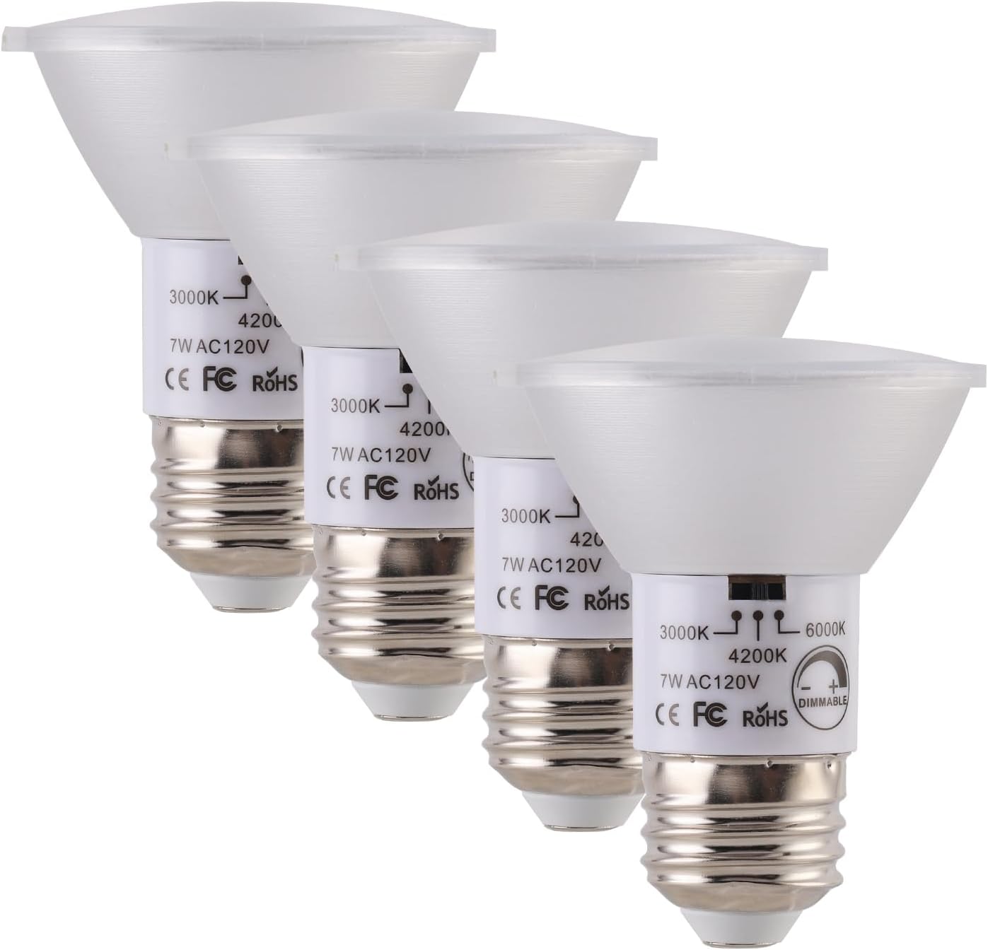 SRWHYZL PAR20 LED Bulbs, 50W Equivalent, 3 Color Selectable 3000K/4200K ...