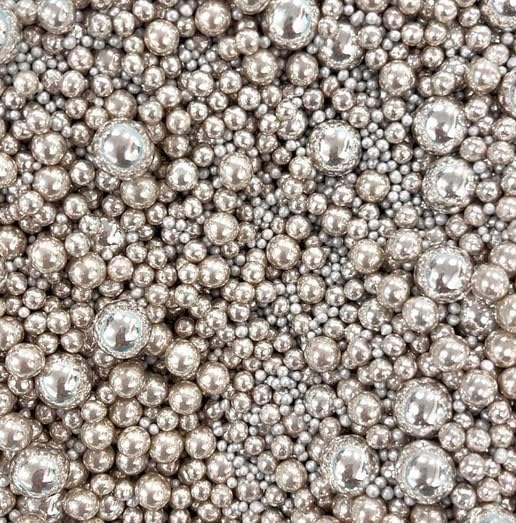 Silver sprinkles metallic chocolate balls for cupcakes cakes cookies ...