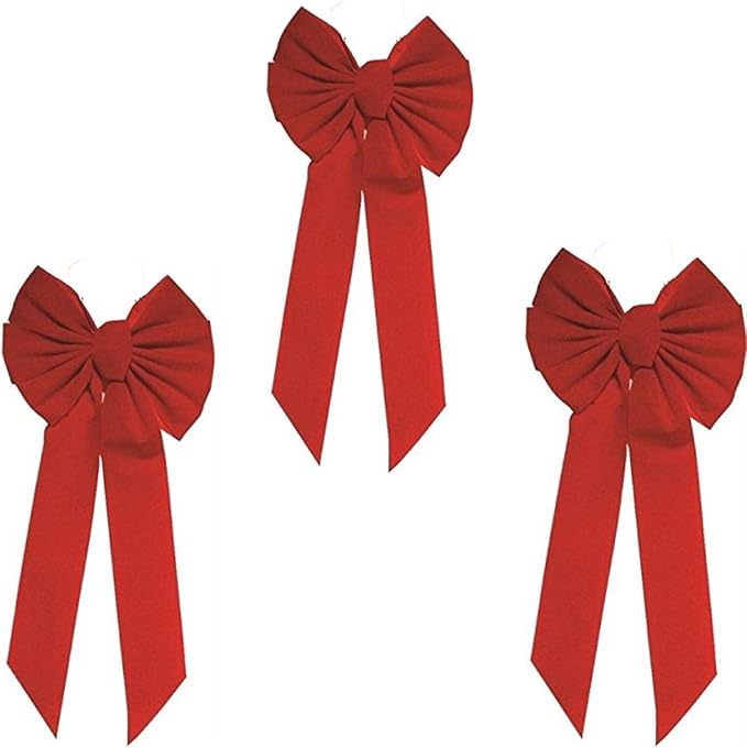 Amazon.com: Rocky Mountain Goods Red Bow - Christmas Wreath Bow - Great ...