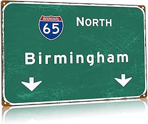 Amazon.com: Retro Birmingham North Metal Tin Signs Interstate 65 ...