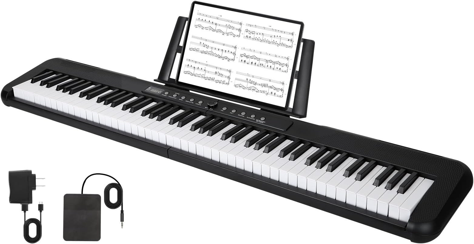 Amazon.com: Digital Piano 88 Key Full Size Semi Weighted Electronic ...