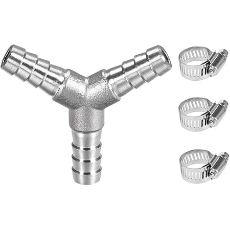 Amazon.com: ANPTGHT 1" Hose Barb Fitting Equal Barbed Y Shaped 3 Way Wye Stainless Steel Tubing ...