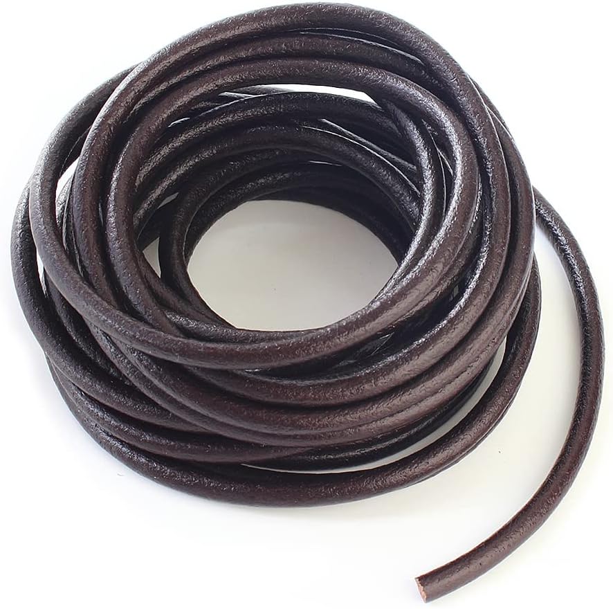 Amazon.com: LolliBeads 5mm Flat Genuine Leather Cord Braiding String ...