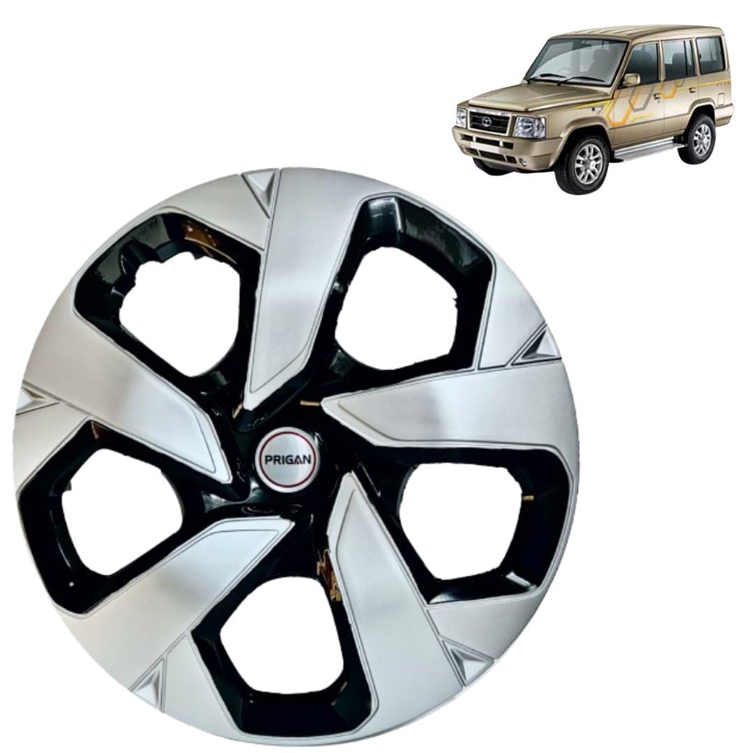 PRIGAN TATA Sumo Gold Black Silver Wheel Cover 15" for TATA Sum Gold ...