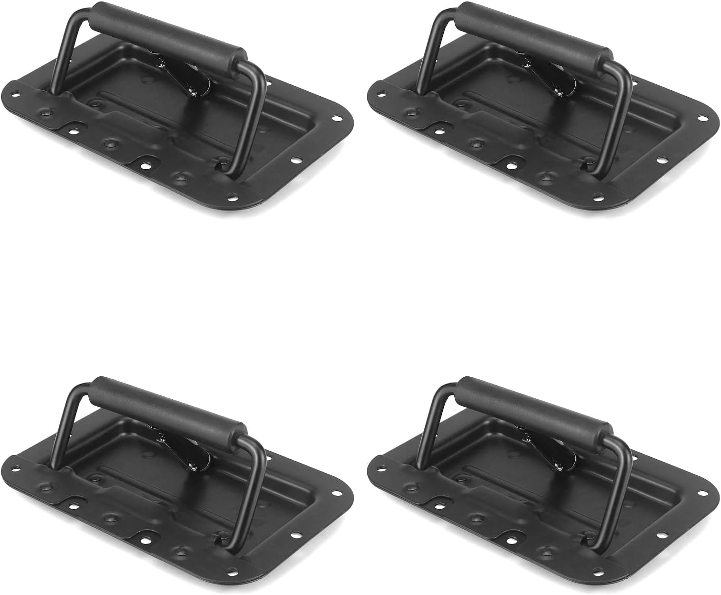 QWORK Flight Case Pull Handles, 4 Pack Spring Loaded Recessed Flush ...