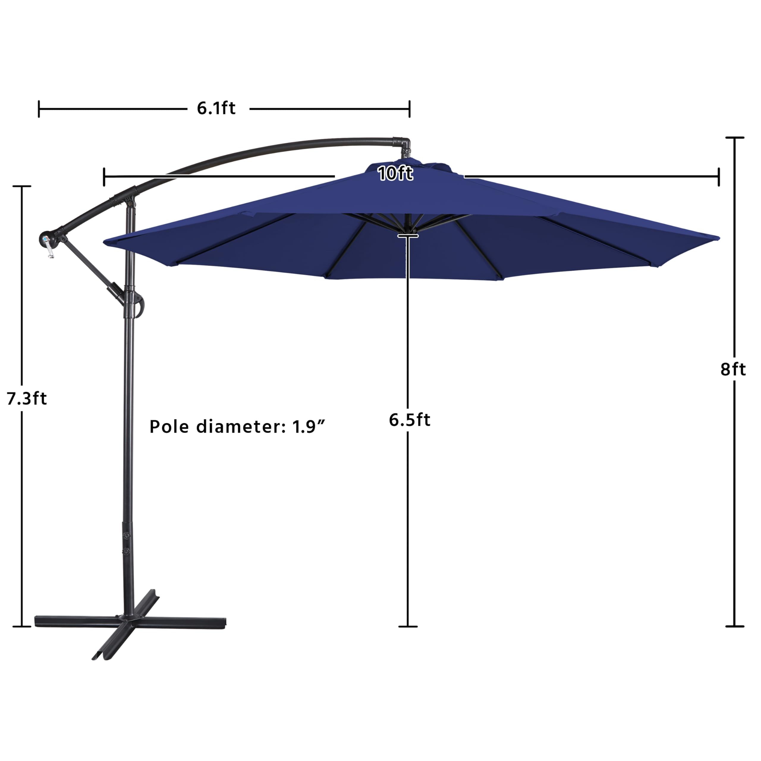 Snapklik.com : 10FT Patio Offset Umbrella - Cantilever Hanging Outdoor ...