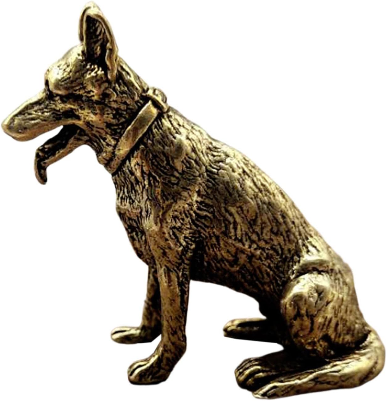 Amazon.com: figatia Dog Brass Figurine Feng Shui Statue Sculpture Brass Dog Statue for Shelf ...