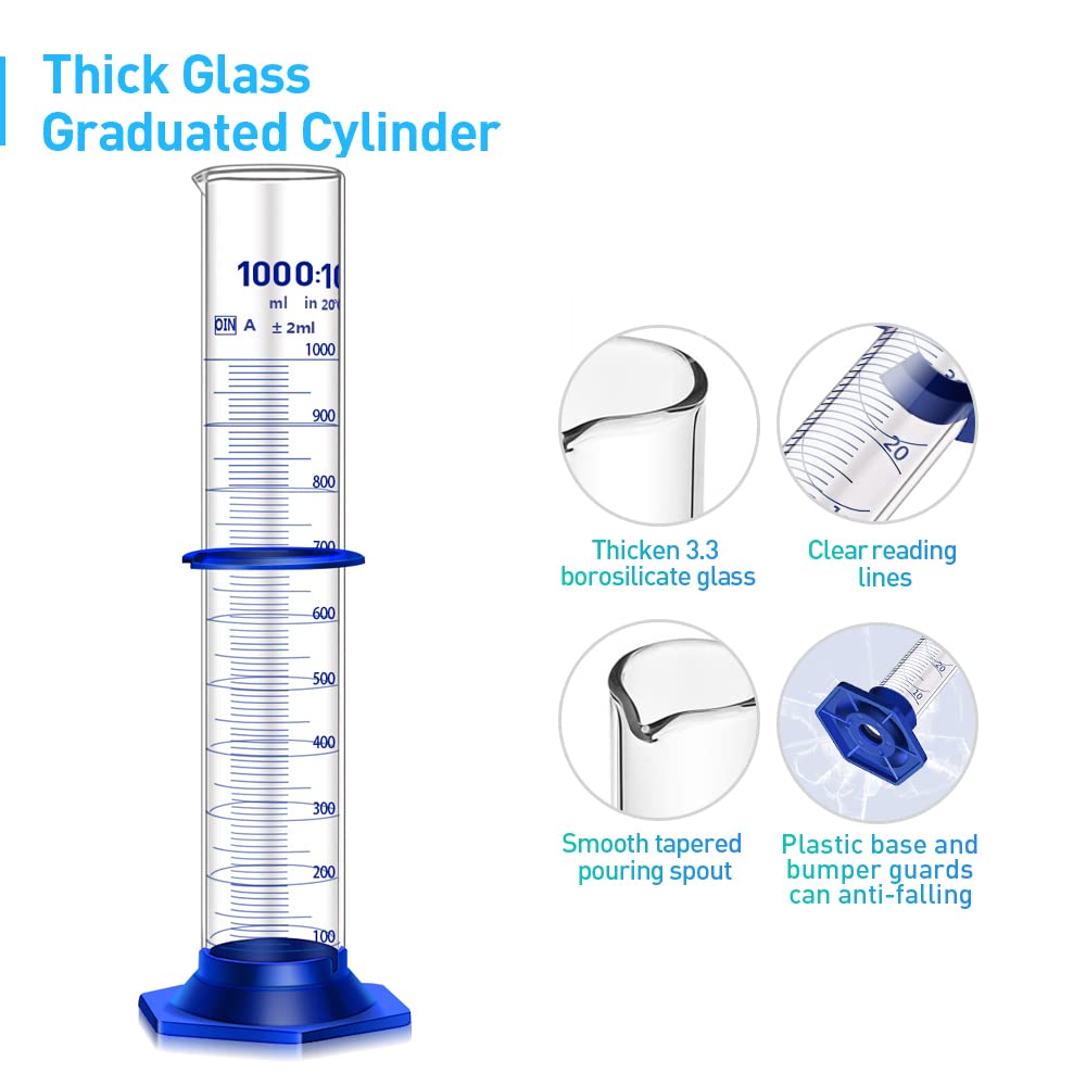 Snapklik.com : Thick Glass Graduated Cylinder Measuring Liquid Lab ...