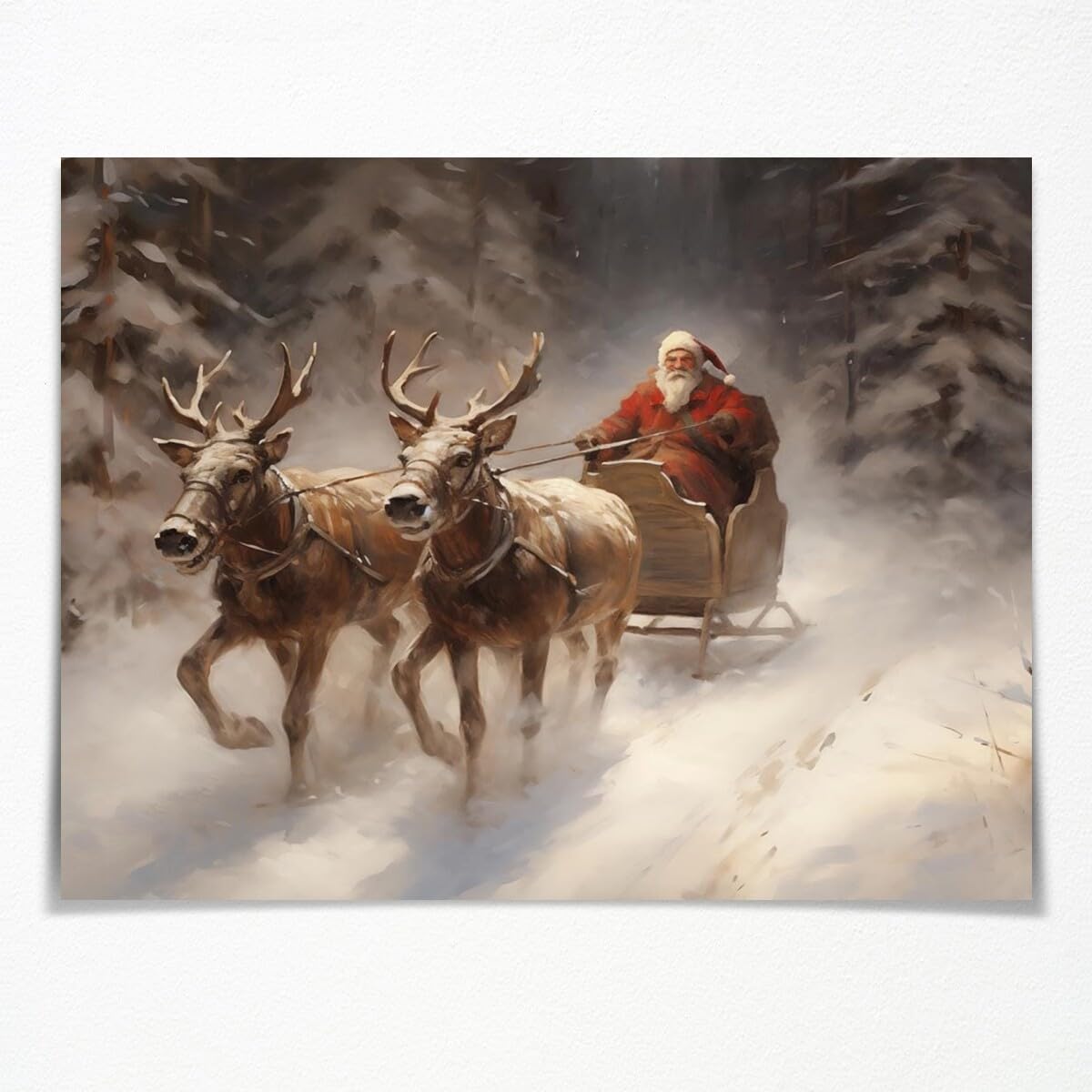 Amazon.com: Medpol Vintage Christmas Canvas Wall Art Santa Claus ...